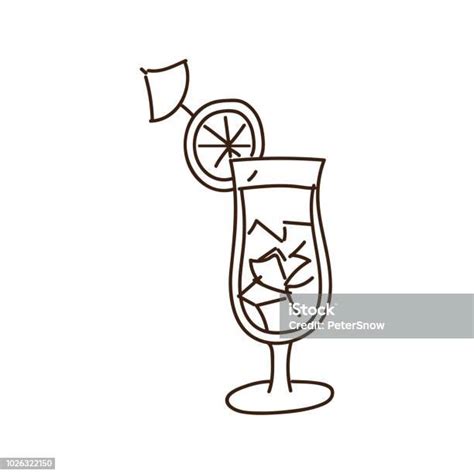 여름 음료 유행 낙서에 손으로 그려진된 스타일 벡터 일러스트 레이 션 우산와 감귤의 슬라이스 신선한 칵테일 음료와 함께 Political Party에 대한 스톡 벡터 아트