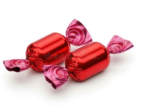 Red Wrapped Candies Isolated On White Background Stock Illustration