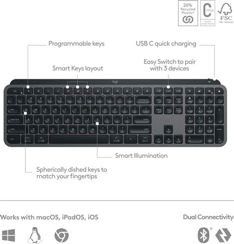 Logitech MX KEYS S Advanced Wireless Illuminated Keyboard