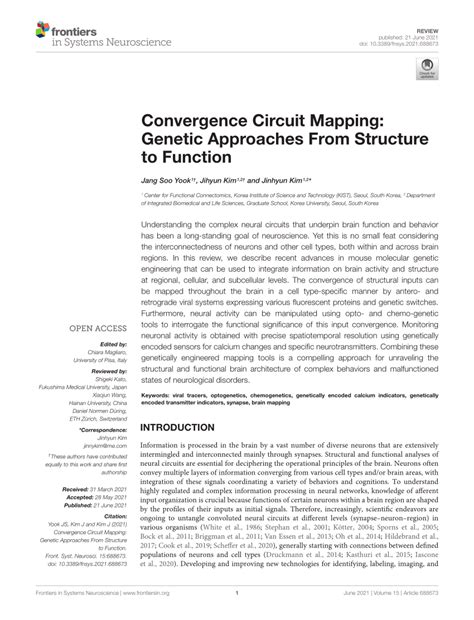 Pdf Convergence Circuit Mapping Genetic Approaches From Structure To