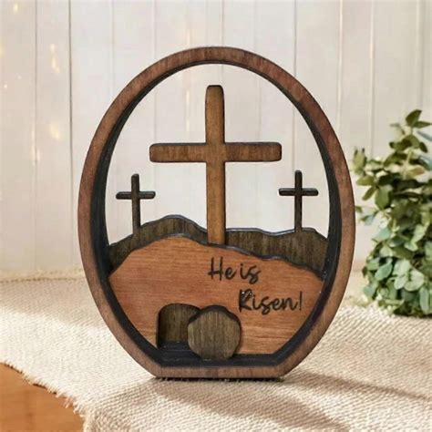 Christian Easter Decoration Resurrected Tomb Wooden Easter