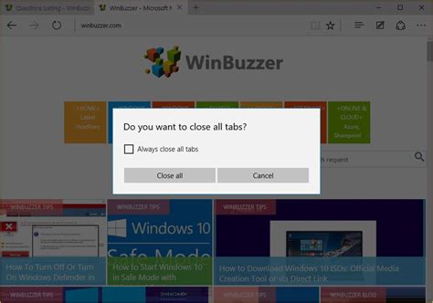 Microsoft Edge How To Enable Or Disable The Ask To Close All Tabs Feature WinBuzzer