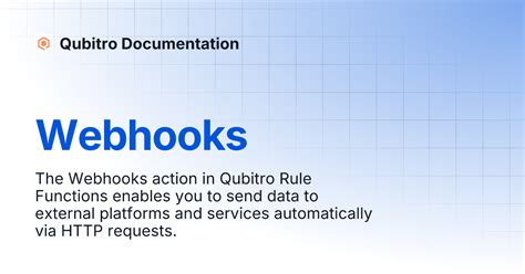 Webhooks Qubitro Documentation
