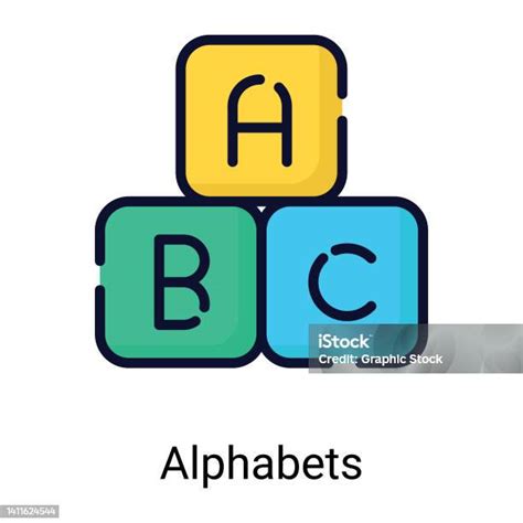 알파벳 블록 흰색 배경에 고립 된 Abc 컬러 라인 아이콘 건축하기에 대한 스톡 벡터 아트 및 기타 이미지 건축하기 검은색 교습 Istock