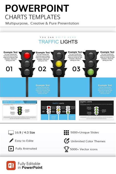 Traffic Lights PowerPoint Charts Free Download PPTX Template