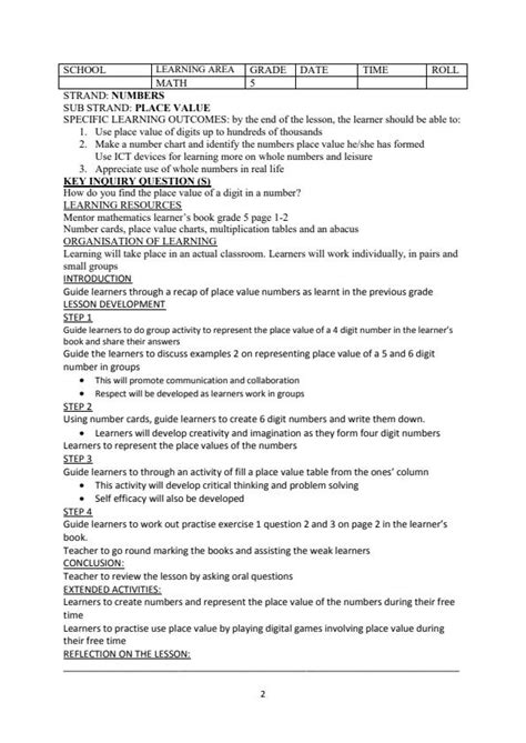Grade 5 Mathematics Lesson Plans Term 1 2 And 3 Mentor Mathematics 14107