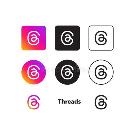Social Media Icons Threads Stock Illustrations – 219 Social Media Icons ...