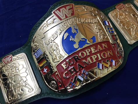 Wwf European Block Logo 24k Gold Championship Title Belt Zees Belts