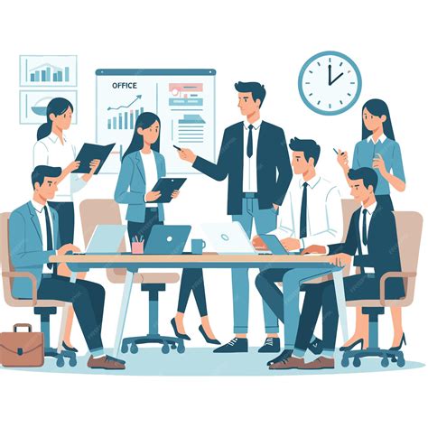 El Gerente Está Dando Instrucciones A Sus Empleados Ilustración
