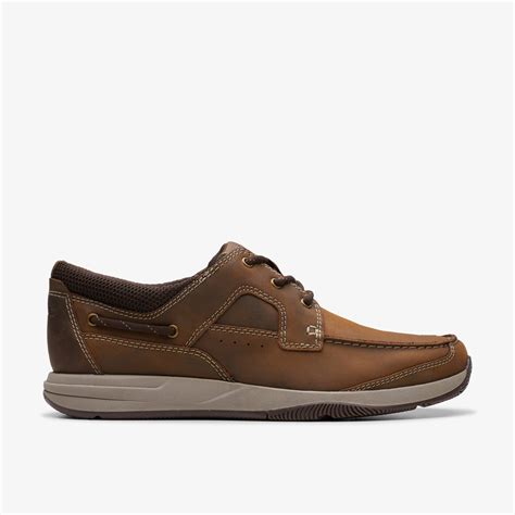 Mens Sailview Lace Beeswax Leather Boat Shoes Lace Up Shoes Clarks