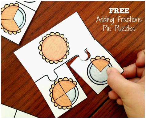 Fun Adding Fractions Game Fraction Pie Puzzles Free Printable