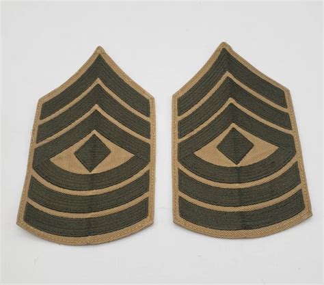 Army Ww2 First Sergeant Chevron Rank Insignia Original Khaki Twill Patch Lot £2384 Picclick Uk
