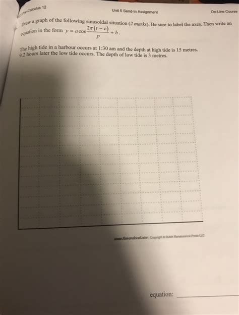 Solved Draw A Graph Of The Following Sinusoidal Situation Chegg Com