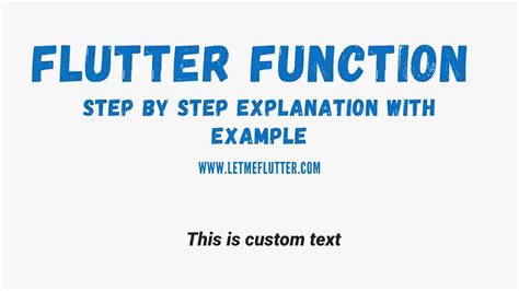 How To Easily Use Flutter Function Let Me Flutter