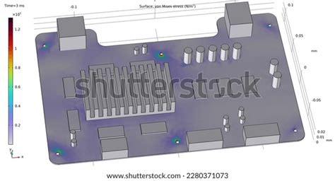 Computer 3d Modeling Printed Circuit Board Stock Illustration