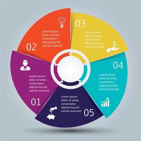 5 Section Pie Chart Vector Art Icons And Graphics For Free Download