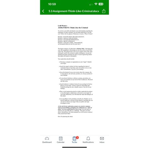 Solved 105953 ﻿assignment Think Like Criminaldocxlab Week
