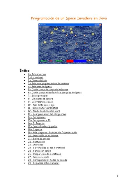 Space Invaders Paso A Paso Pdf Java Lenguaje De Programación Informática Y Tecnología De