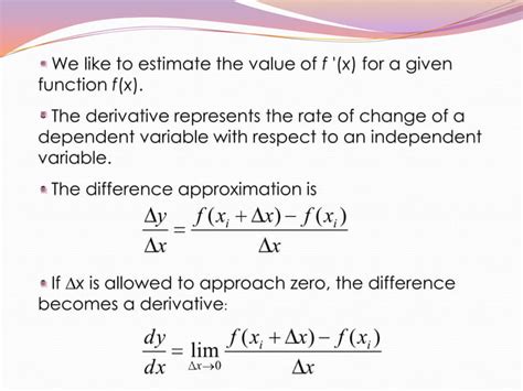 Numerical Differentiation Pptx Physics Science