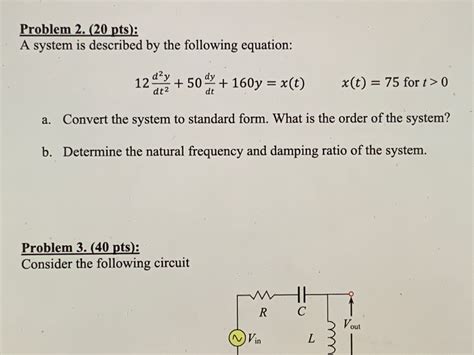 solved problem 2 20 pts a system is described by the