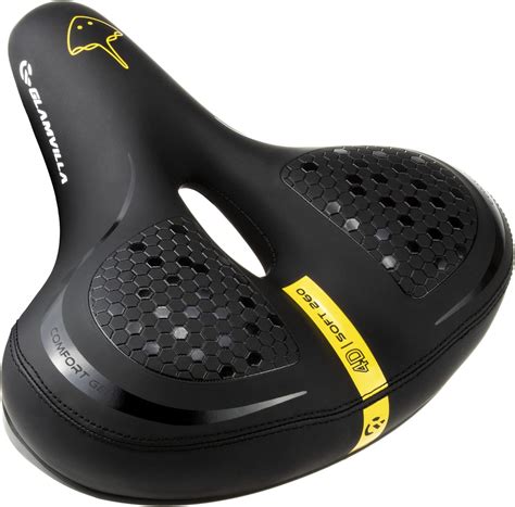 Glamvilla Comfort Gel Bike Seat Wide Bicycle Saddle