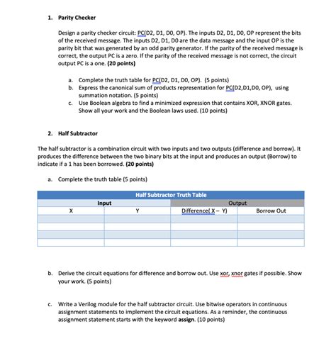 Solved Parity Checker Design A Parity Checker Circuit Chegg