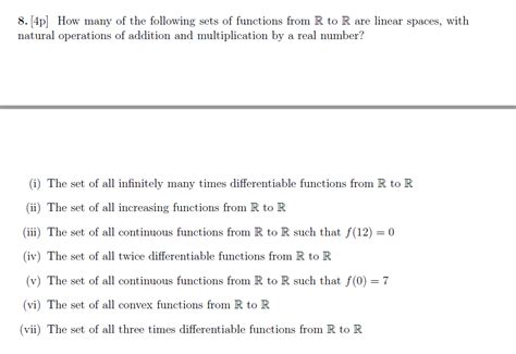 Solved How Many Of The Following Sets Of Functions From R To Chegg