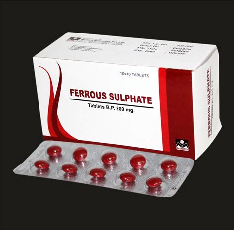 Ferrous Sulphate Tablets Bp 200 Mg 300 Mg Non Prescription