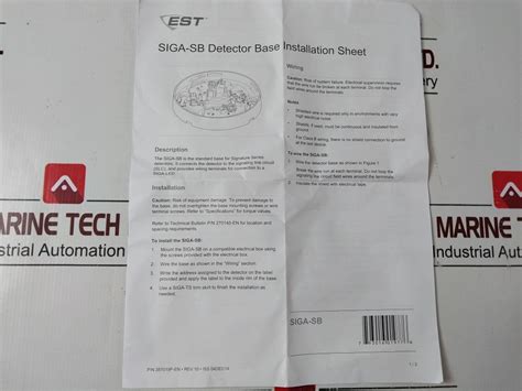 Est Siga Sb Standard Base Aeliya Marine