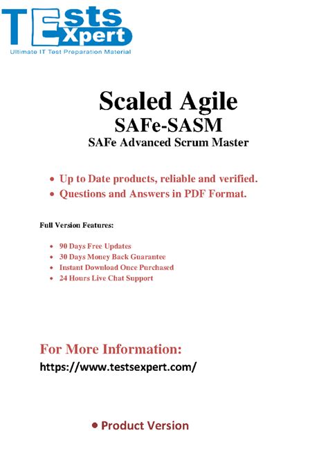 Elevate Your Skills With Safe Sasm Advanced Scrum Master Exam • Up To Date Products Reliable