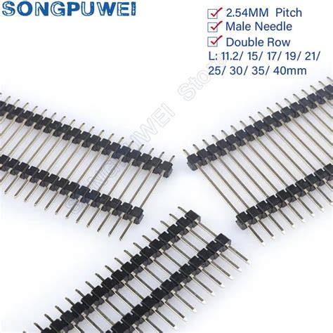 PCS Mm Double Plastic Single Row Male P PCB Board Pin Header Connector Pinheader P