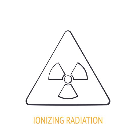 Ionizante Radiación Peligro Símbolo Contorno Icono Vector Ilustración