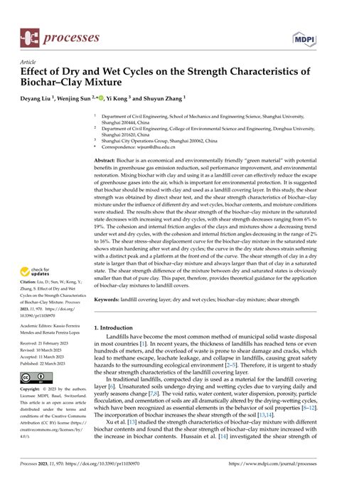 Pdf Effect Of Dry And Wet Cycles On The Strength Characteristics Of