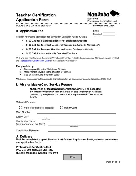 Manitoba Canada Teacher Certification Application Form Fill Out Sign