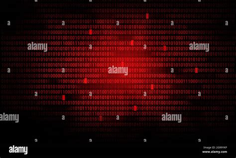 The Texture Of Red Binary Codes In The Dark Background Stock Photo Alamy