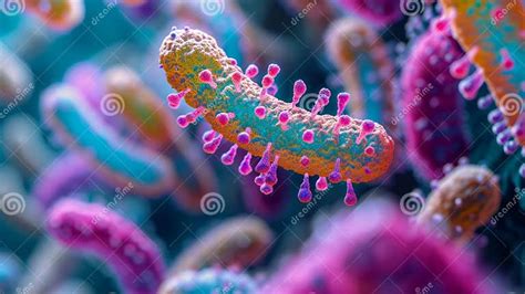 Microscopic View Of Bacillus Anthracis Bacteria Ai Generated Stock