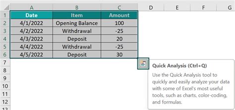 quick analysis tools in excel where is it examples how to use