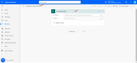 sharepoint for a selected item trigger