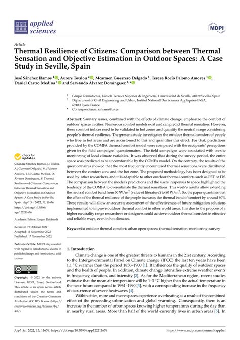 pdf thermal resilience of citizens comparison between thermal