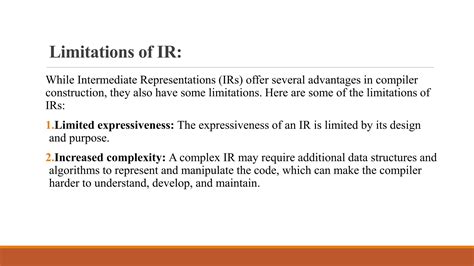 intermediate representation in compiler construction ppt