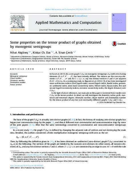 Pdf Some Properties On The Tensor Product Of Graphs Obtained By Monogenic Semigroups