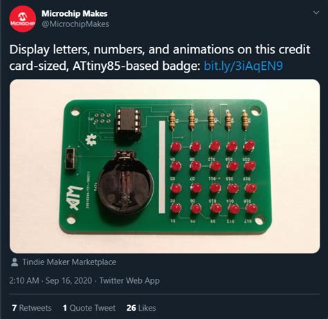GitHub Amalmathewtech ATtiny LED Matrix Display Badge An ATtiny Based Badge Size PCB That