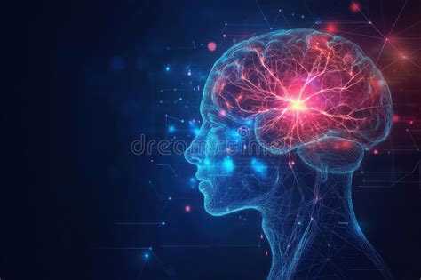 Ai Generated Illustration Human Brain Neural Network Highlighting Synaptic Activity Complex