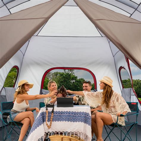10 Person Camping Tent With Storage Pockets Waterproof 2 Room Huge