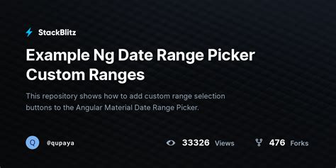Example Ng Date Range Picker Custom Ranges Stackblitz
