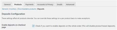 Deposit Options On Checkout Page Tyche Softwares Documentation