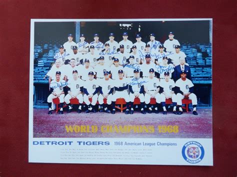 11 X 1968 World Series Champs Detroit Tigers Autographed 8 X 10 Color