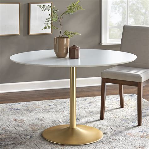 Tms Kenley Oval Dining Table Gold White