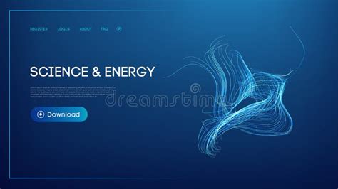 Science And Energy Theme With Intricate Flowing Blue Line Patterns