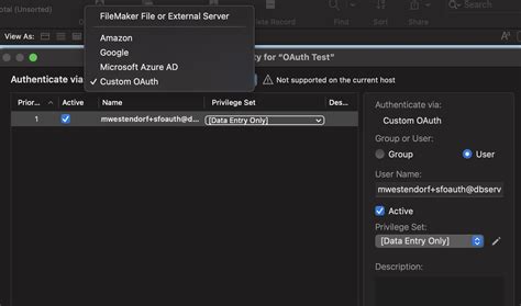 Filemaker Authentication With Salesforce Db Services